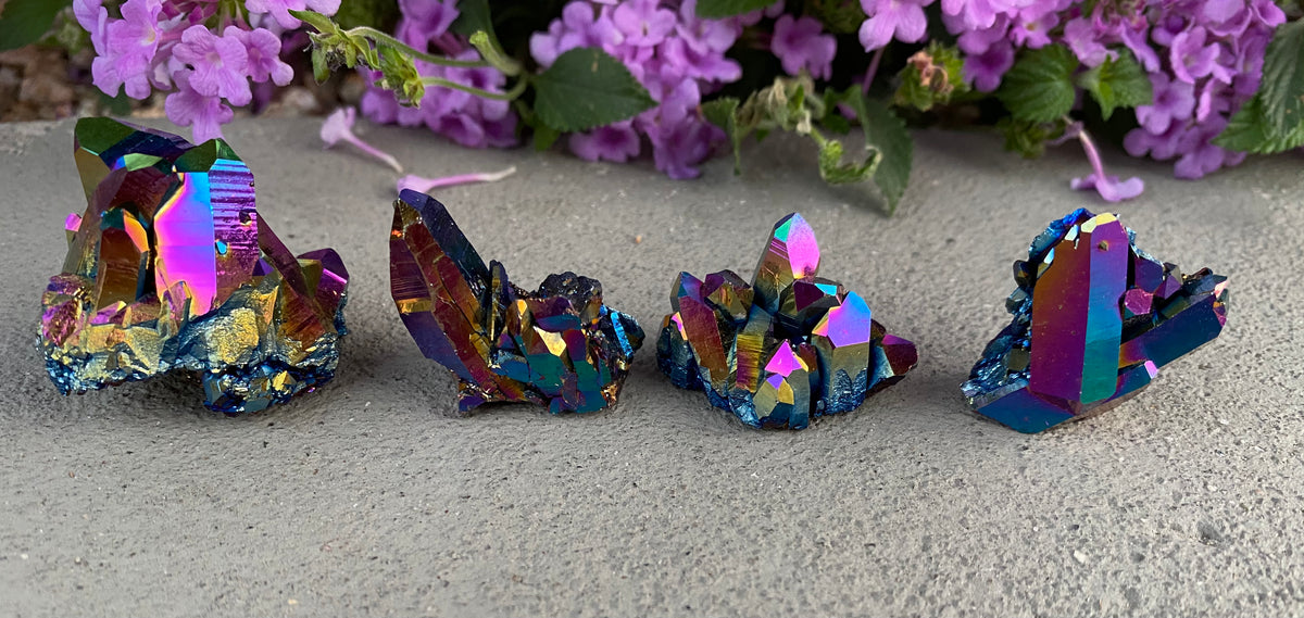 Brazilian rainbow self standing castle clusters – TheCrystalFairy